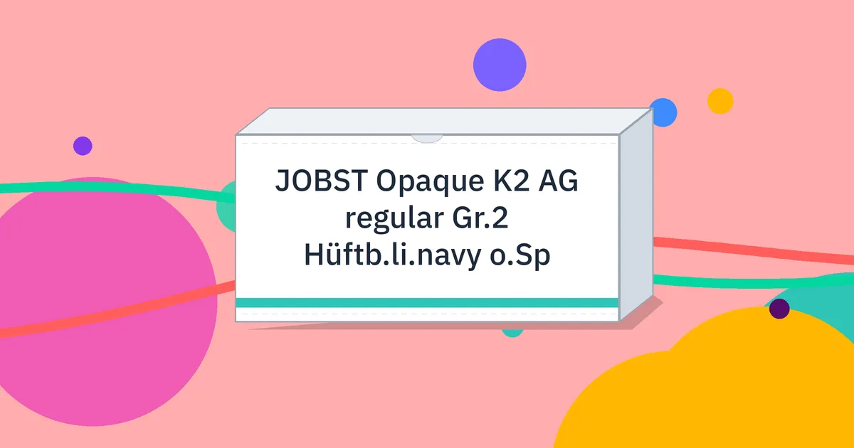 Symbolbild: Packung mit der Aufschrift JOBST Opaque K2 AG regular Gr.2 Hüftb.li.navy o.Sp (PZN 13116129) – Verfügbarkeit und Bezug in Apotheken in Frankfurt am Main