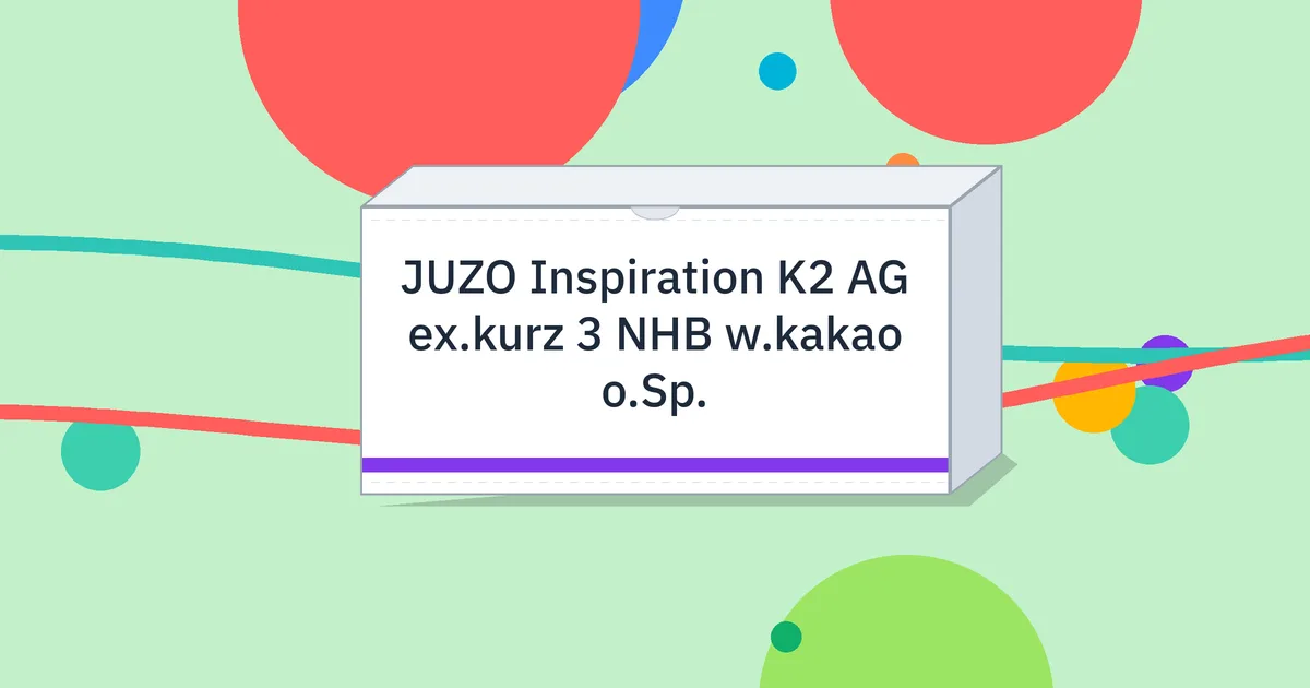 Symbolbild: Packung mit der Aufschrift JUZO Inspiration K2 AG ex.kurz 3 NHB w.kakao o.Sp. (PZN 14951377) – Verfügbarkeit und Bezug in Apotheken in Frankfurt am Main