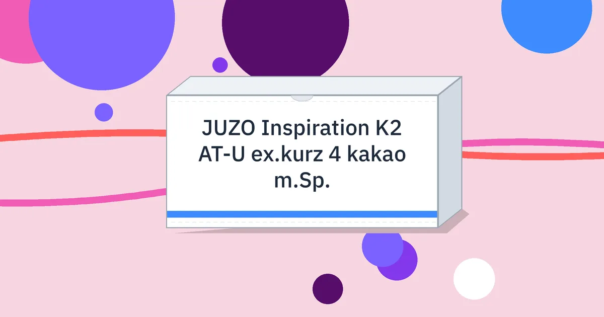 Symbolbild: Packung mit der Aufschrift JUZO Inspiration K2 AT-U ex.kurz 4 kakao m.Sp. (PZN 14952543) – Verfügbarkeit und Bezug in Apotheken in Frankfurt am Main