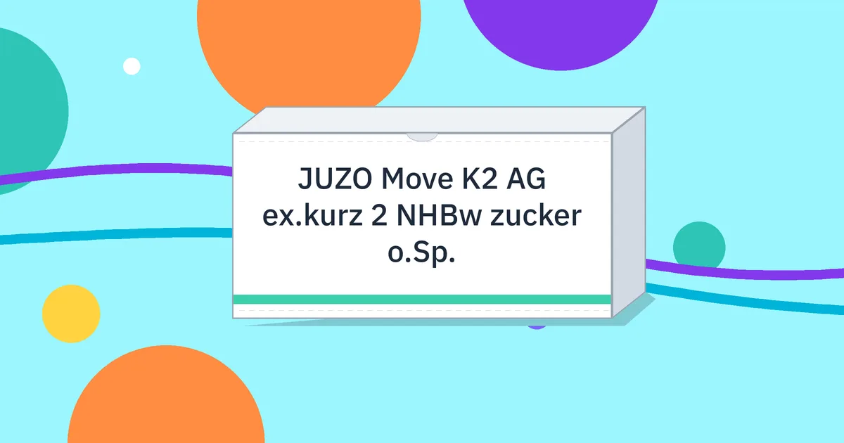 Symbolbild: Packung mit der Aufschrift JUZO Move K2 AG ex.kurz 2 NHBw zucker o.Sp. (PZN 18532884) – Verfügbarkeit und Bezug in Apotheken in Frankfurt am Main