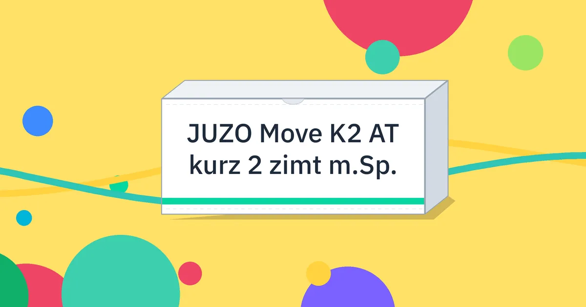 Symbolbild: Packung mit der Aufschrift JUZO Move K2 AT kurz 2 zimt m.Sp. (PZN 20673729) – Verfügbarkeit und Bezug in Apotheken in Frankfurt am Main