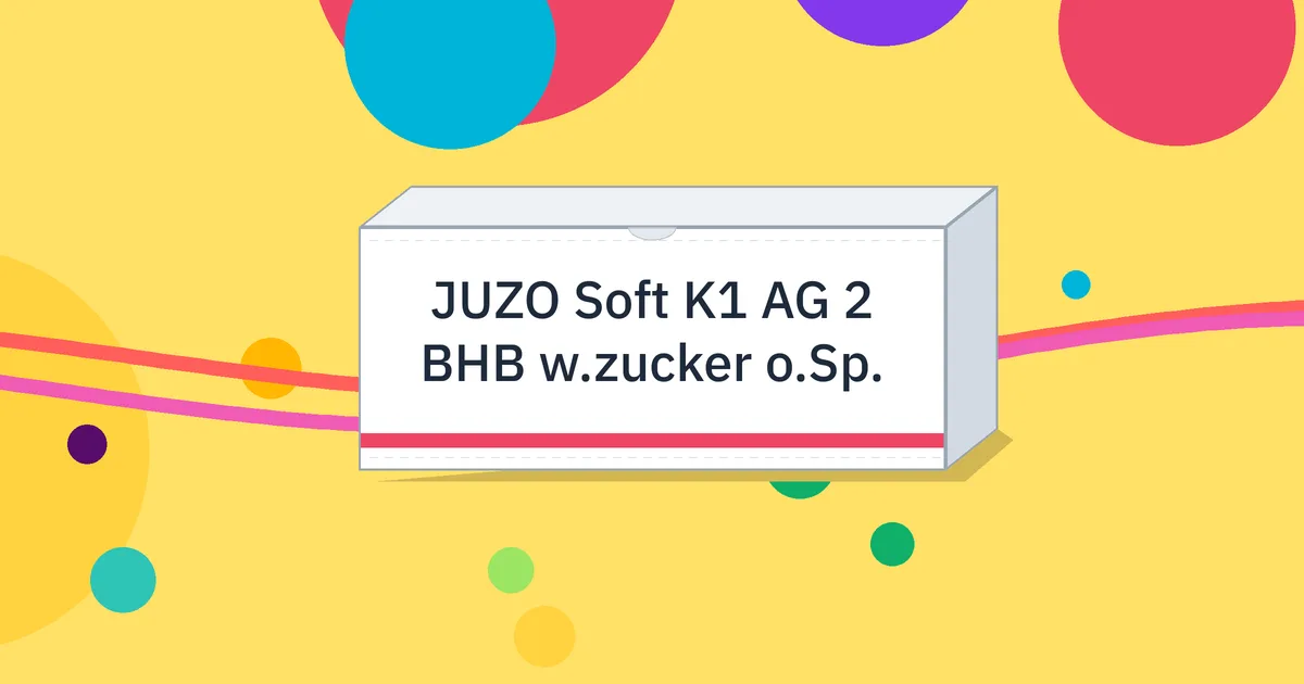 Symbolbild: Packung mit der Aufschrift JUZO Soft K1 AG 2 BHB w.zucker o.Sp. (PZN 14837150) – Verfügbarkeit und Bezug in Apotheken in Frankfurt am Main