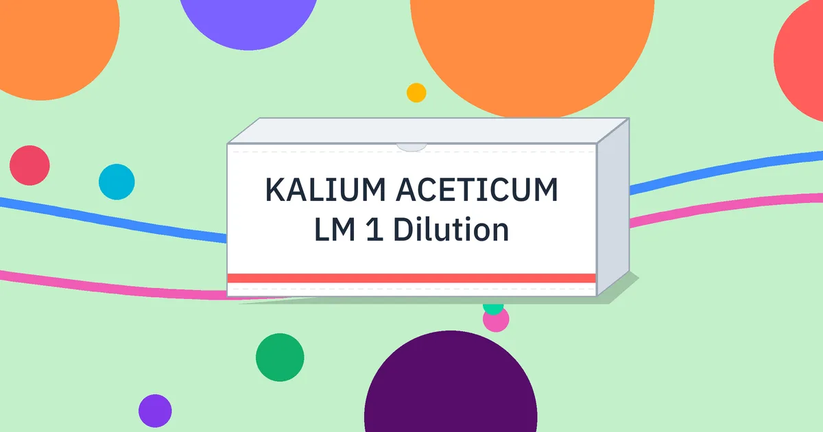 Symbolbild: Packung mit der Aufschrift KALIUM ACETICUM LM 1 Dilution (PZN 12916448) – Verfügbarkeit und Bezug in Apotheken in Frankfurt am Main
