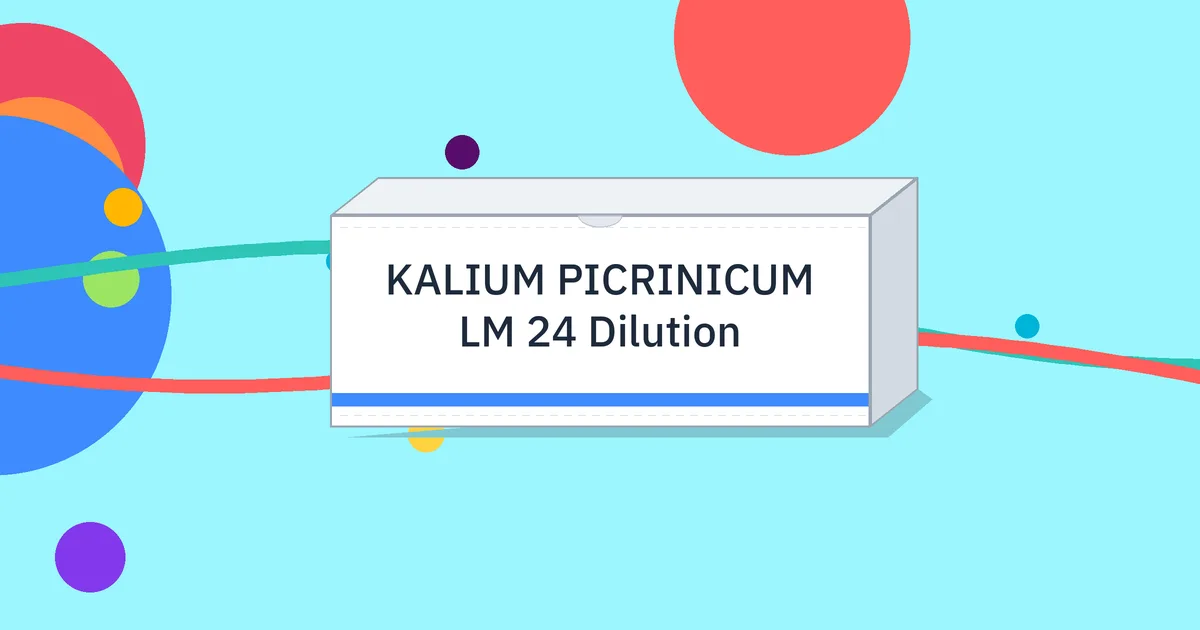 Symbolbild: Packung mit der Aufschrift KALIUM PICRINICUM LM 24 Dilution (PZN 12925128) – Verfügbarkeit und Bezug in Apotheken in Frankfurt am Main