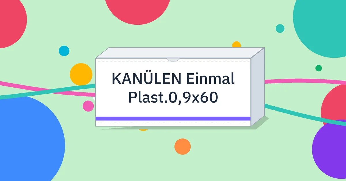 Symbolbild: Packung mit der Aufschrift KANÜLEN Einmal Plast.0,9x60 (PZN 01964065) – Verfügbarkeit und Bezug in Apotheken in Frankfurt am Main