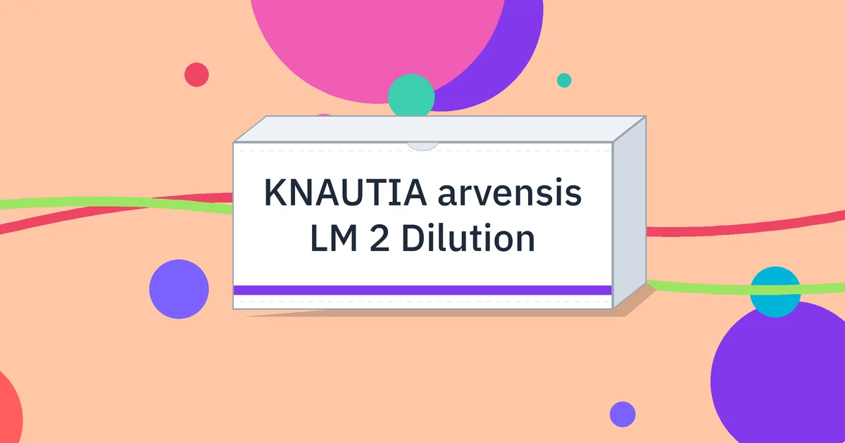 Symbolbild: Packung mit der Aufschrift KNAUTIA arvensis LM 2 Dilution (PZN 13518856) – Verfügbarkeit und Bezug in Apotheken in Frankfurt am Main