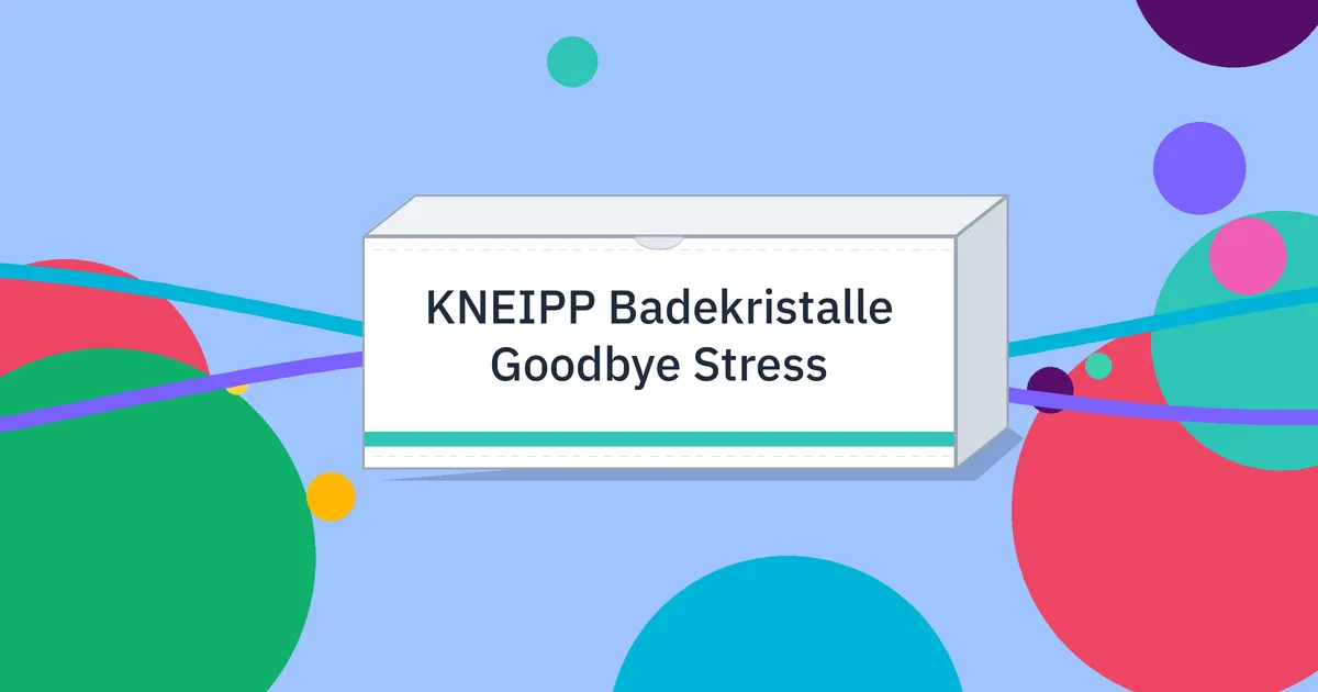 Symbolbild: Packung mit der Aufschrift KNEIPP Badekristalle Goodbye Stress (PZN 15613228) – Verfügbarkeit und Bezug in Apotheken in Frankfurt am Main