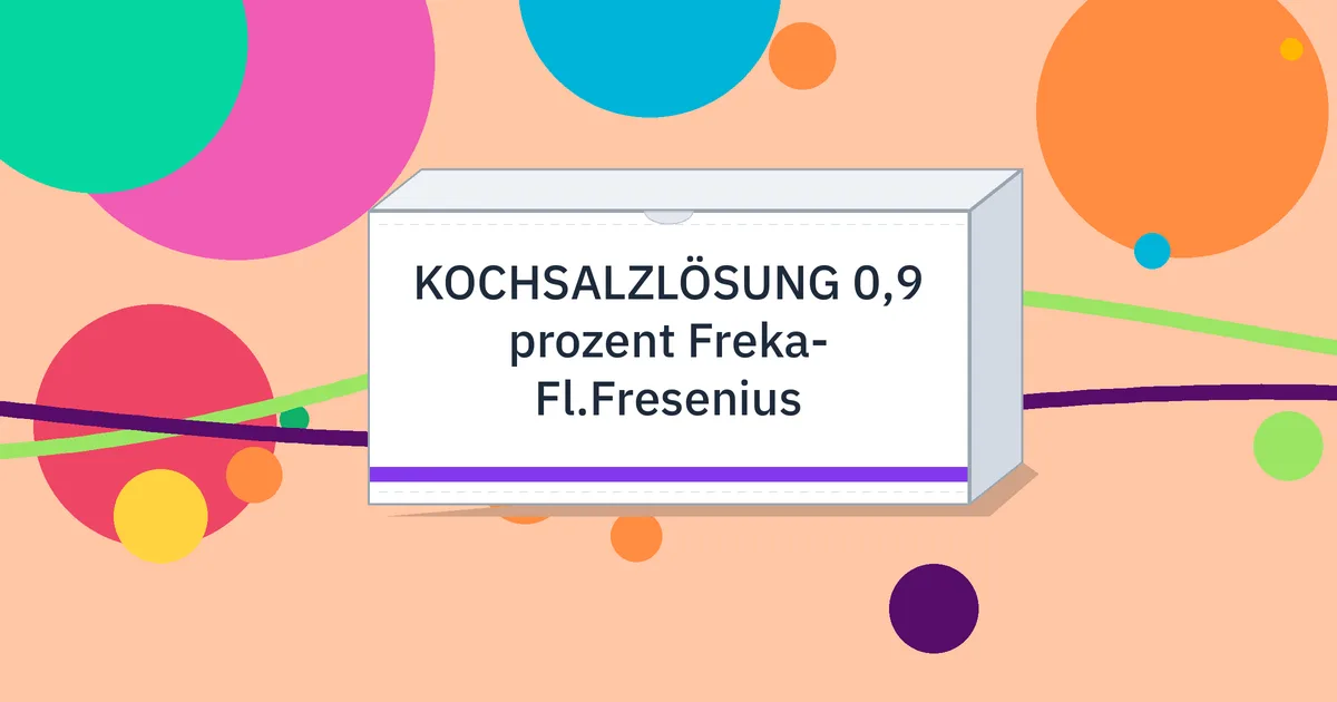 Symbolbild: Packung mit der Aufschrift KOCHSALZLÖSUNG 0,9 prozent Freka-Fl.Fresenius (PZN 03935369) – Verfügbarkeit und Bezug in Apotheken in Frankfurt am Main