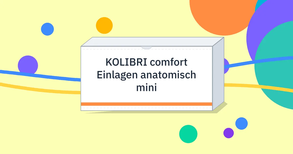 Symbolbild: Packung mit der Aufschrift KOLIBRI comfort Einlagen anatomisch mini (PZN 12469274) – Verfügbarkeit und Bezug in Apotheken in Frankfurt am Main