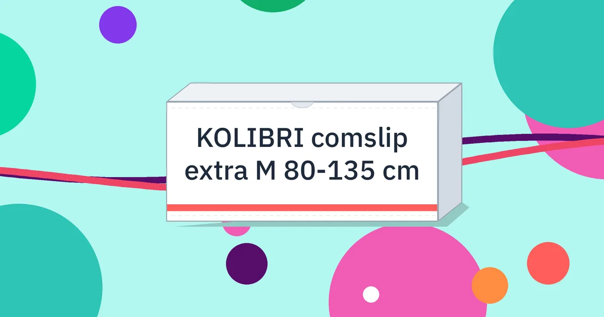 Symbolbild: Packung mit der Aufschrift KOLIBRI comslip extra M 80-135 cm (PZN 11036455) – Verfügbarkeit und Bezug in Apotheken in Frankfurt am Main
