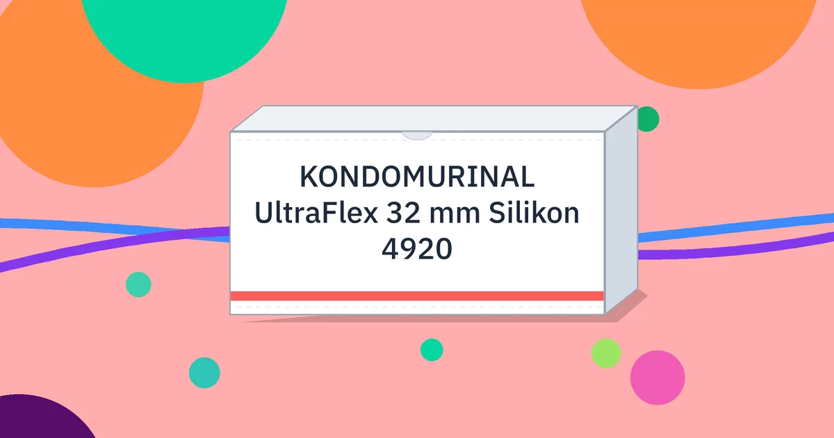 Symbolbild: Packung mit der Aufschrift KONDOMURINAL UltraFlex 32 mm Silikon 4920 (PZN 00891921) – Verfügbarkeit und Bezug in Apotheken in Frankfurt am Main