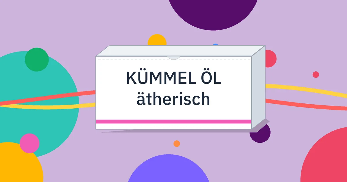 Symbolbild: Packung mit der Aufschrift KÜMMEL ÖL ätherisch (PZN 15294970) – Verfügbarkeit und Bezug in Apotheken in Frankfurt am Main