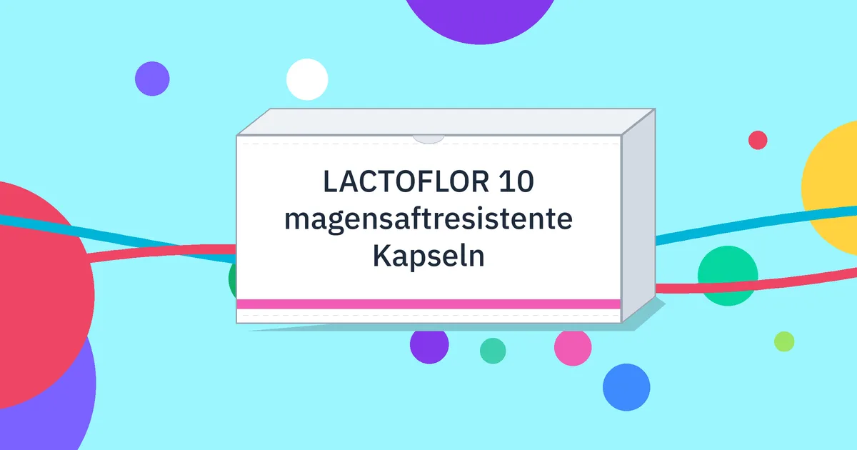Symbolbild: Packung mit der Aufschrift LACTOFLOR 10 magensaftresistente Kapseln (PZN 14266138) – Verfügbarkeit und Bezug in Apotheken in Frankfurt am Main