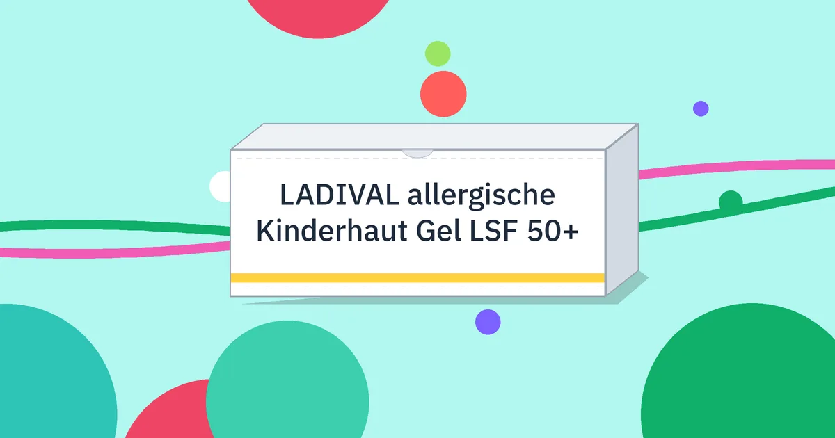 Symbolbild: Packung mit der Aufschrift LADIVAL allergische Kinderhaut Gel LSF 50+ (PZN 19362728) – Verfügbarkeit und Bezug in Apotheken in Frankfurt am Main