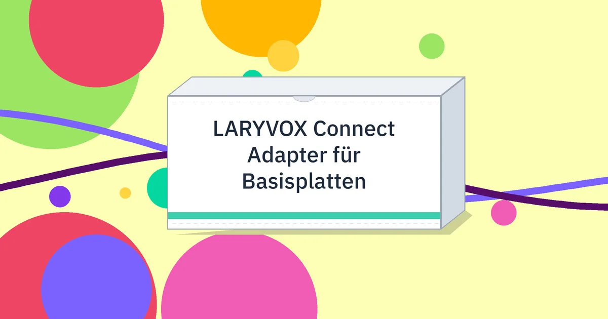 Symbolbild: Packung mit der Aufschrift LARYVOX Connect Adapter für Basisplatten (PZN 08665816) – Verfügbarkeit und Bezug in Apotheken in Frankfurt am Main