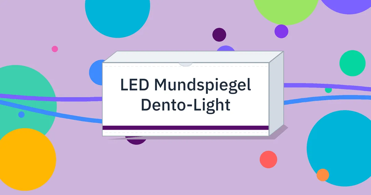 Symbolbild: Packung mit der Aufschrift LED Mundspiegel Dento-Light (PZN 07131828) – Verfügbarkeit und Bezug in Apotheken in Frankfurt am Main