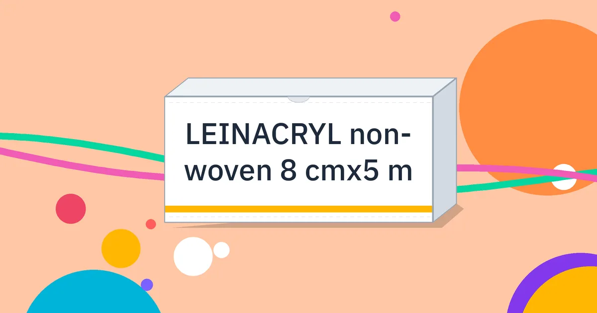 Symbolbild: Packung mit der Aufschrift LEINACRYL non-woven 8 cmx5 m (PZN 00971726) – Verfügbarkeit und Bezug in Apotheken in Frankfurt am Main