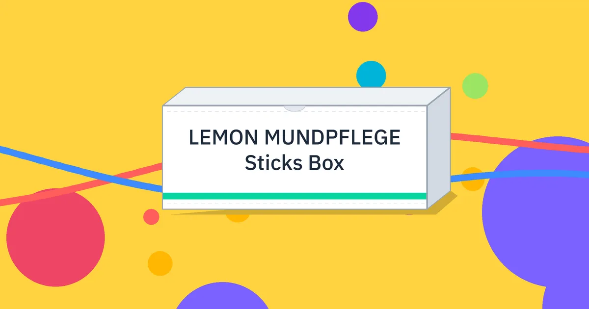 Symbolbild: Packung mit der Aufschrift LEMON MUNDPFLEGE Sticks Box (PZN 09212867) – Verfügbarkeit und Bezug in Apotheken in Frankfurt am Main