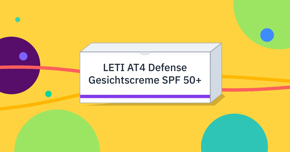 Symbolbild: Packung mit der Aufschrift LETI AT4 Defense Gesichtscreme SPF 50+ (PZN 13898505) – Verfügbarkeit und Bezug in Apotheken in Frankfurt am Main