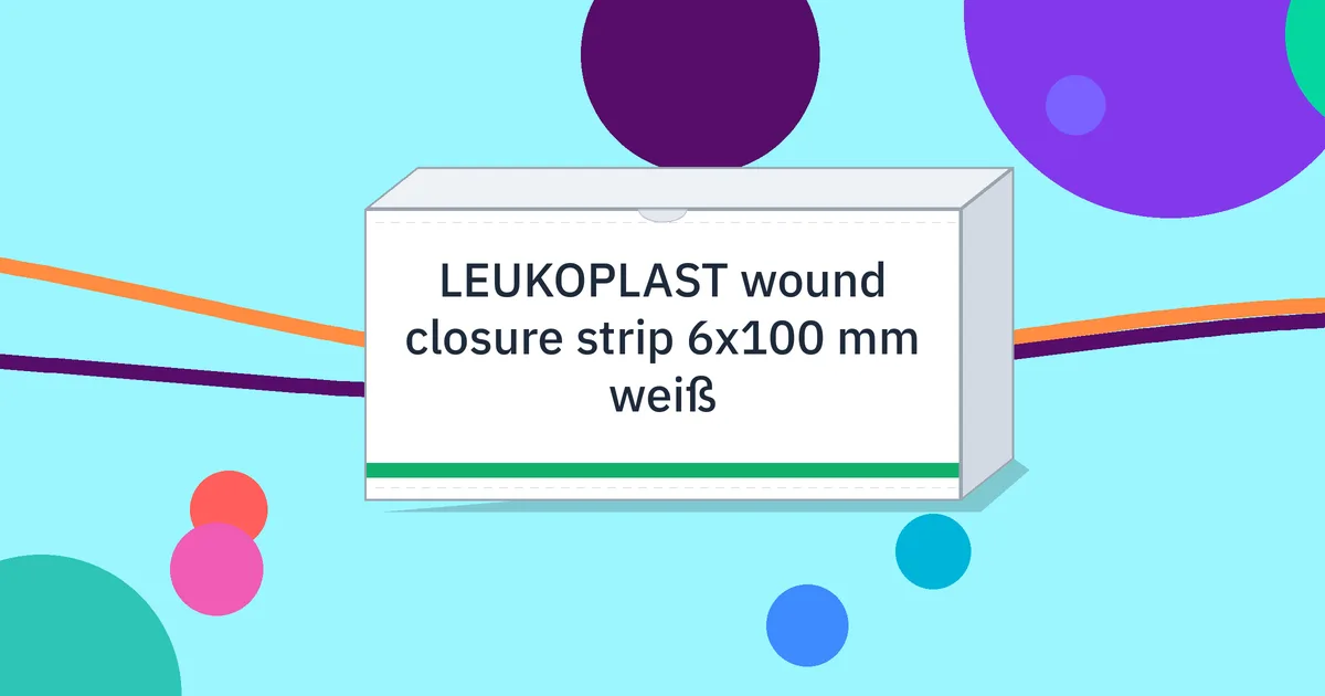Symbolbild: Packung mit der Aufschrift LEUKOPLAST wound closure strip 6x100 mm weiß (PZN 18729753) – Verfügbarkeit und Bezug in Apotheken in Frankfurt am Main
