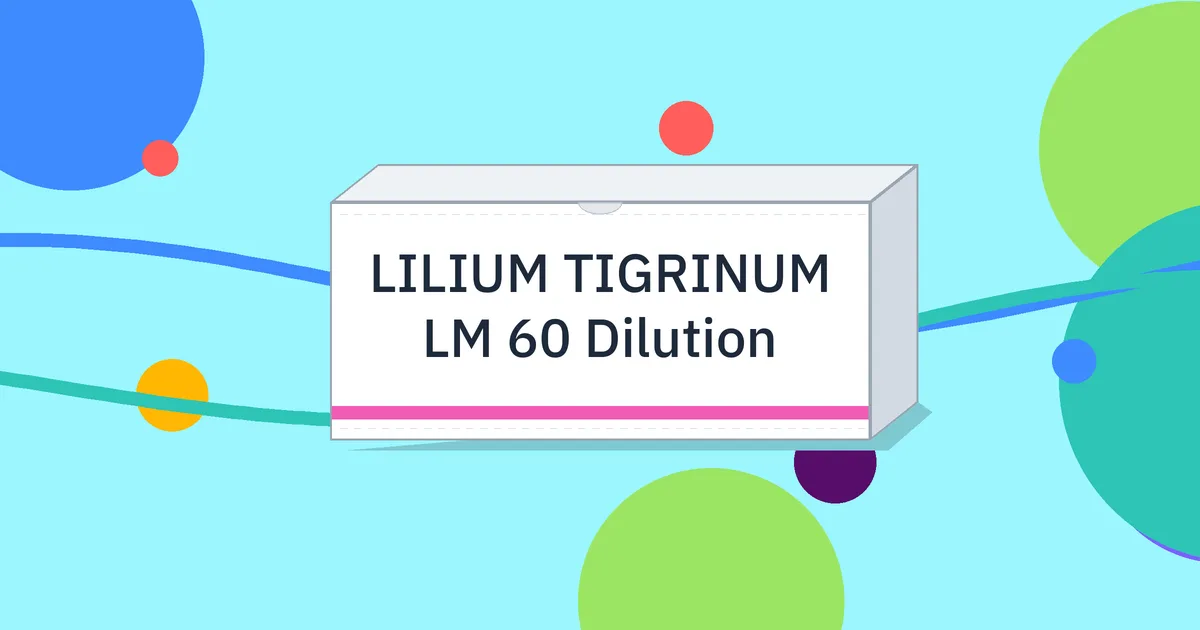 Symbolbild: Packung mit der Aufschrift LILIUM TIGRINUM LM 60 Dilution (PZN 12931324) – Verfügbarkeit und Bezug in Apotheken in Frankfurt am Main