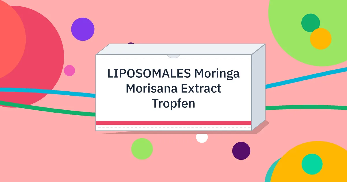 Symbolbild: Packung mit der Aufschrift LIPOSOMALES Moringa Morisana Extract Tropfen (PZN 17978537) – Verfügbarkeit und Bezug in Apotheken in Frankfurt am Main