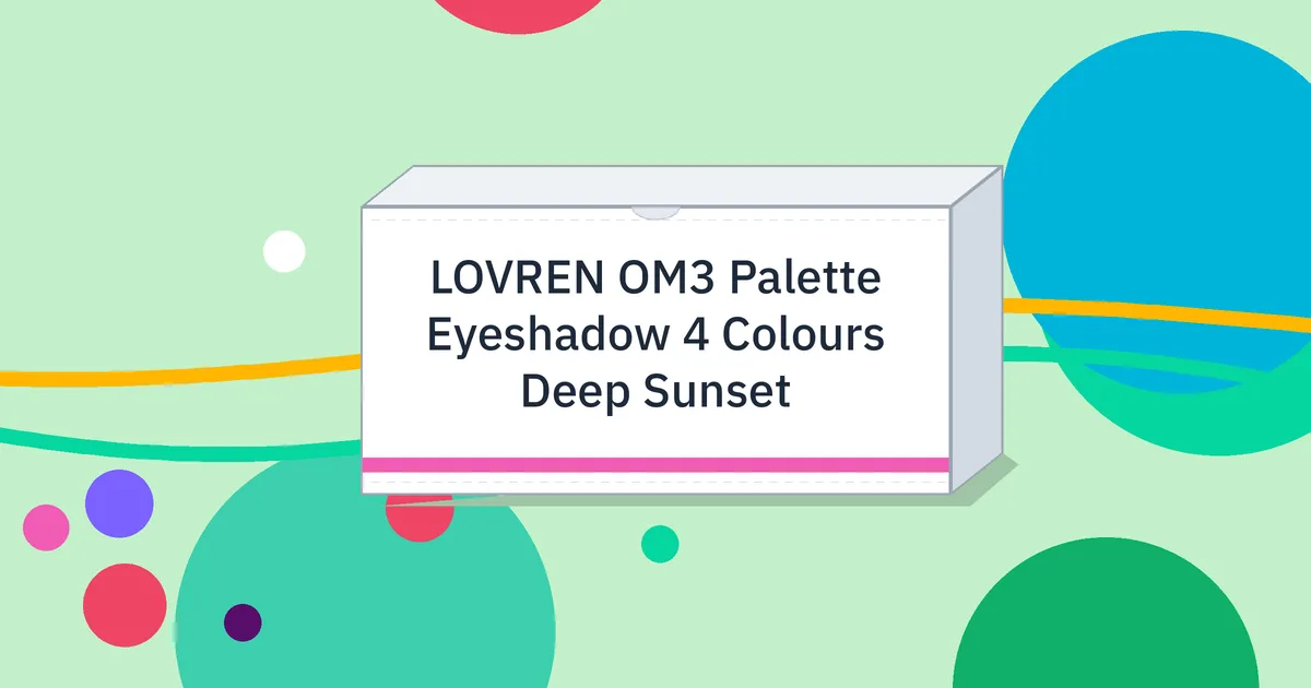 Symbolbild: Packung mit der Aufschrift LOVREN OM3 Palette Eyeshadow 4 Colours Deep Sunset (PZN 20031149) – Verfügbarkeit und Bezug in Apotheken in Frankfurt am Main