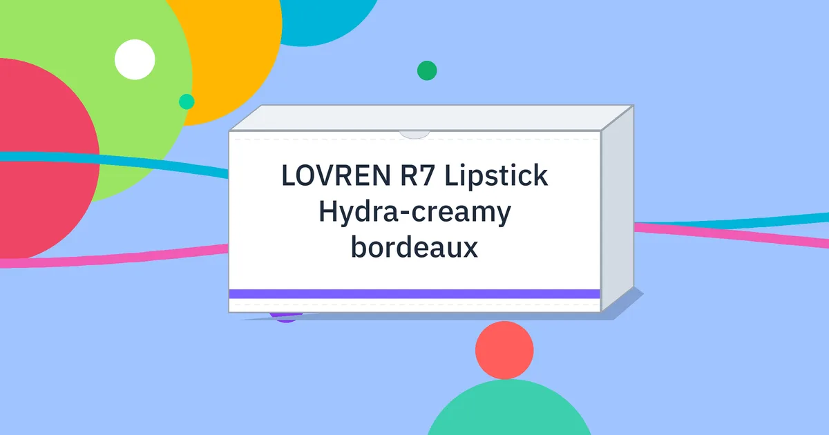 Symbolbild: Packung mit der Aufschrift LOVREN R7 Lipstick Hydra-creamy bordeaux (PZN 20030730) – Verfügbarkeit und Bezug in Apotheken in Frankfurt am Main