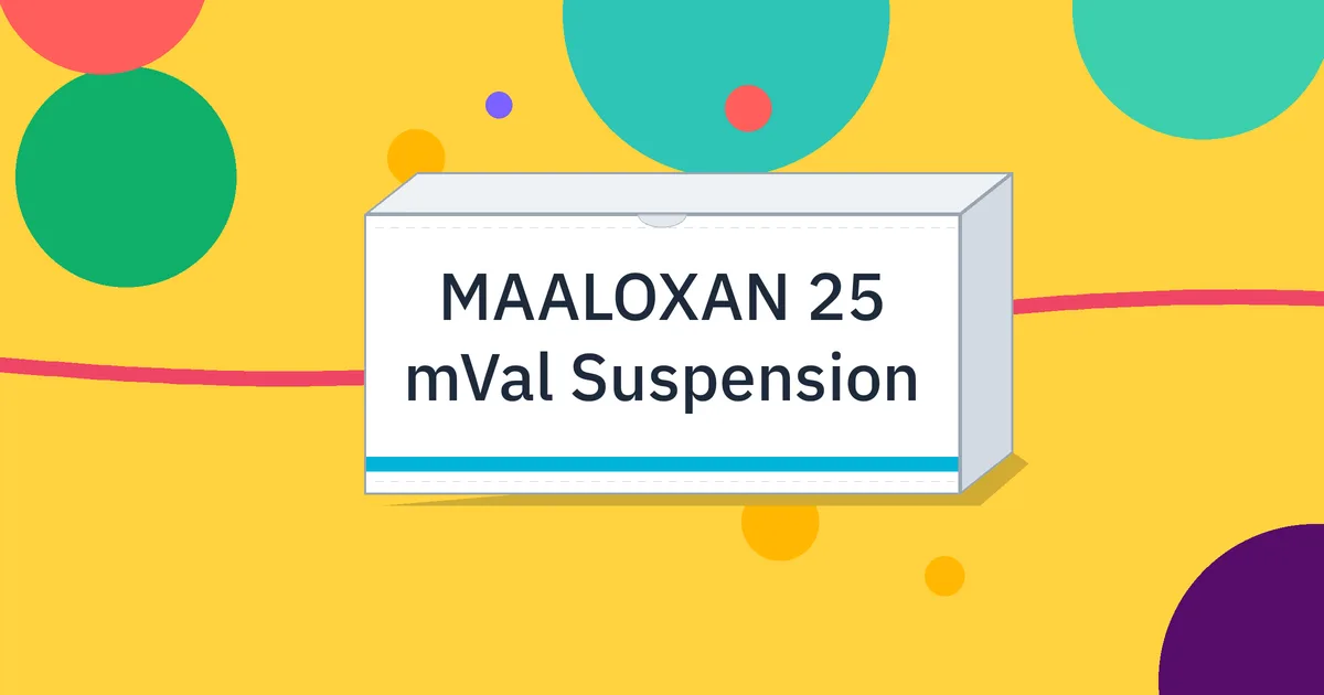 Symbolbild: Packung mit der Aufschrift MAALOXAN 25 mVal Suspension (PZN 01427479) – Verfügbarkeit und Bezug in Apotheken in Frankfurt am Main