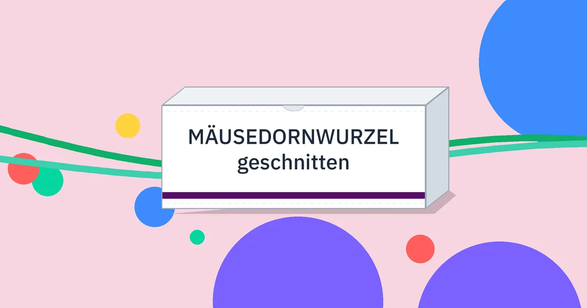 Symbolbild: Packung mit der Aufschrift MÄUSEDORNWURZEL geschnitten (PZN 14031642) – Verfügbarkeit und Bezug in Apotheken in Frankfurt am Main
