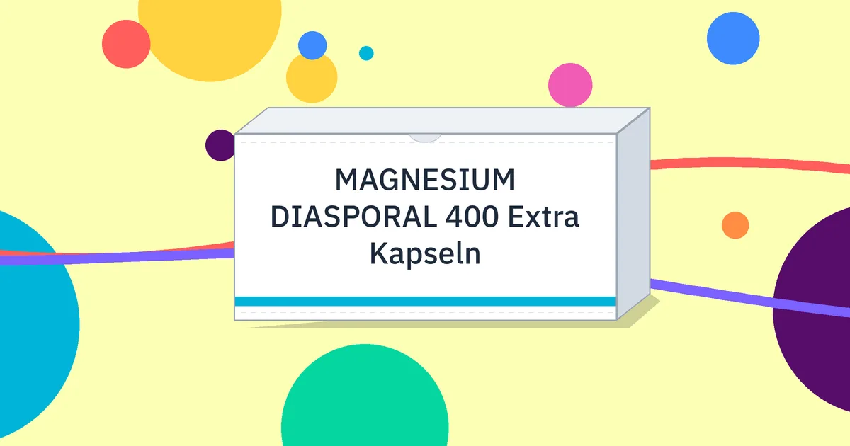 Symbolbild: Packung mit der Aufschrift MAGNESIUM DIASPORAL 400 Extra Kapseln (PZN 10192590) – Verfügbarkeit und Bezug in Apotheken in Frankfurt am Main