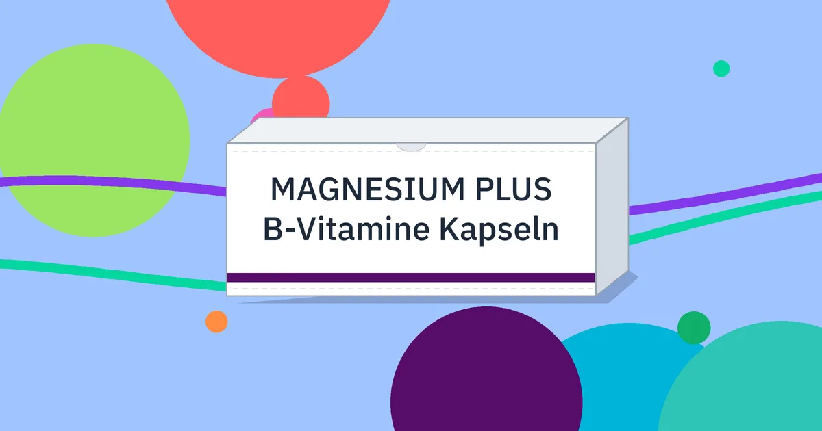 Symbolbild: Packung mit der Aufschrift MAGNESIUM PLUS B-Vitamine Kapseln (PZN 15242306) – Verfügbarkeit und Bezug in Apotheken in Frankfurt am Main