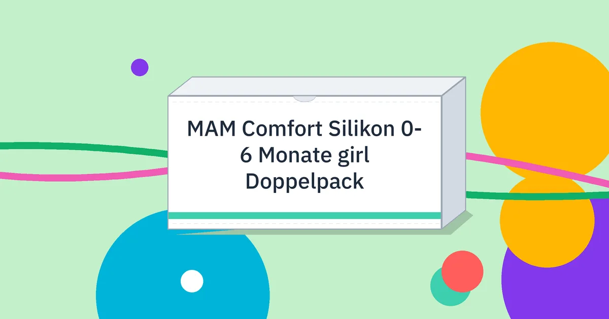 Symbolbild: Packung mit der Aufschrift MAM Comfort Silikon 0-6 Monate girl Doppelpack (PZN 18045463) – Verfügbarkeit und Bezug in Apotheken in Frankfurt am Main