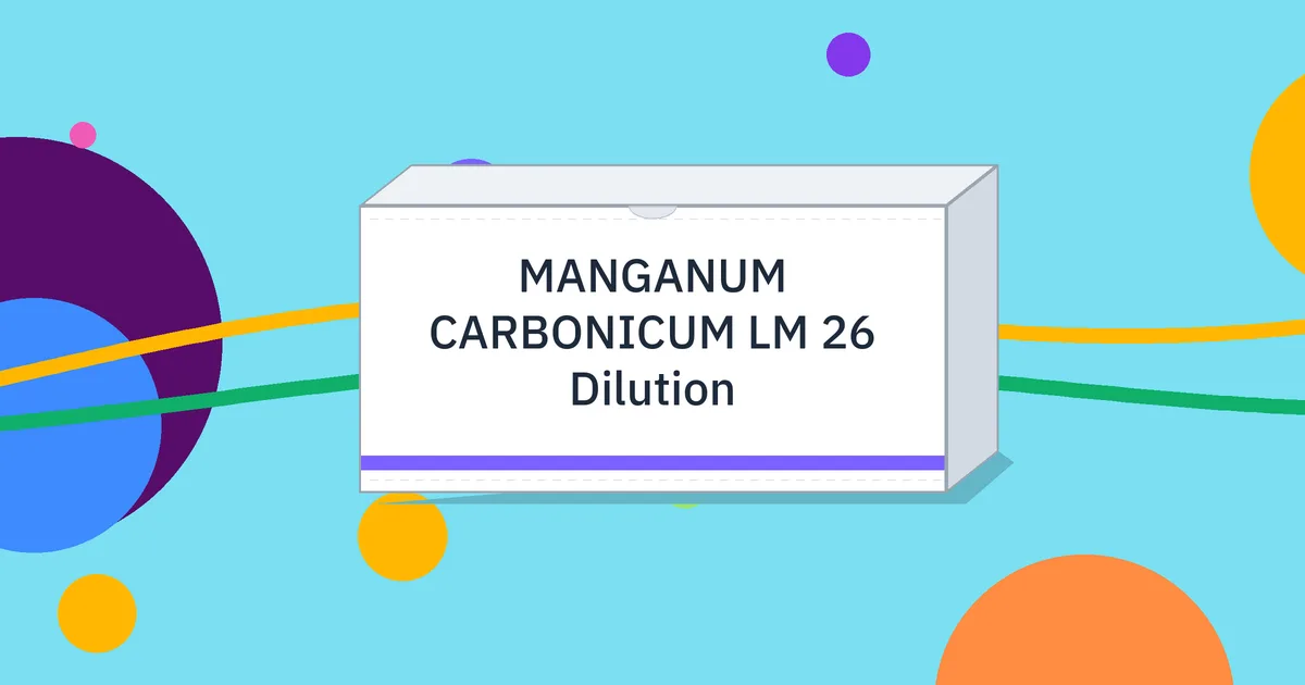 Symbolbild: Packung mit der Aufschrift MANGANUM CARBONICUM LM 26 Dilution (PZN 12942983) – Verfügbarkeit und Bezug in Apotheken in Frankfurt am Main