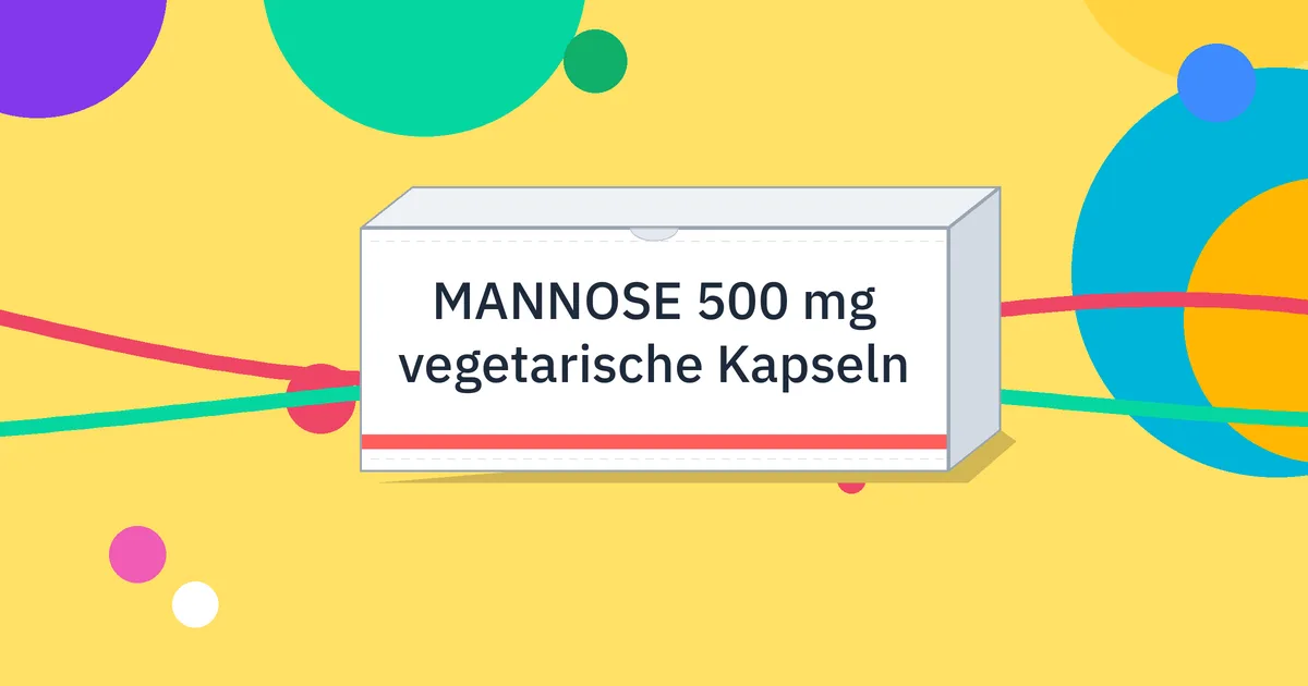 Symbolbild: Packung mit der Aufschrift MANNOSE 500 mg vegetarische Kapseln (PZN 10331755) – Verfügbarkeit und Bezug in Apotheken in Frankfurt am Main