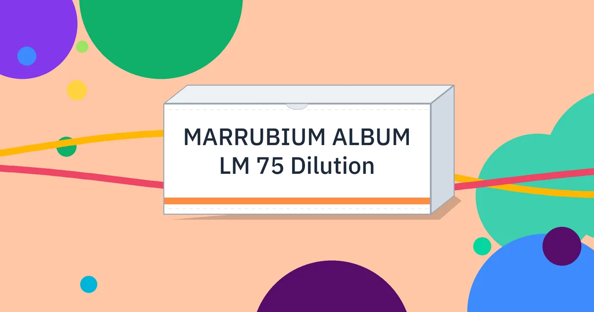 Symbolbild: Packung mit der Aufschrift MARRUBIUM ALBUM LM 75 Dilution (PZN 13602172) – Verfügbarkeit und Bezug in Apotheken in Frankfurt am Main