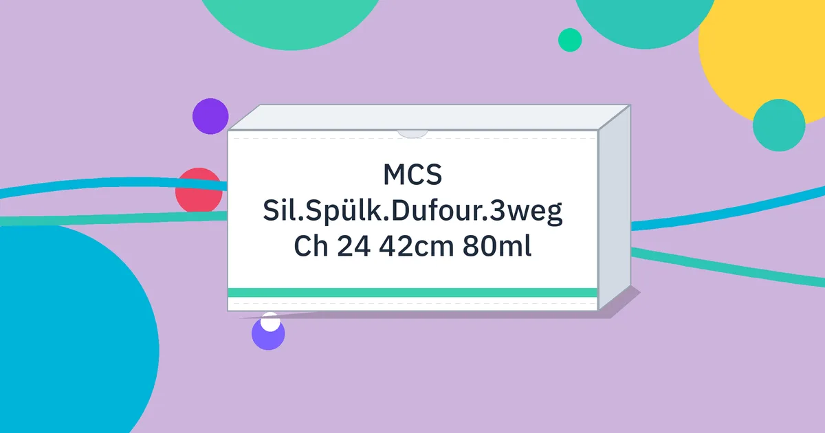 Symbolbild: Packung mit der Aufschrift MCS Sil.Spülk.Dufour.3weg Ch 24 42cm 80ml (PZN 04802914) – Verfügbarkeit und Bezug in Apotheken in Frankfurt am Main