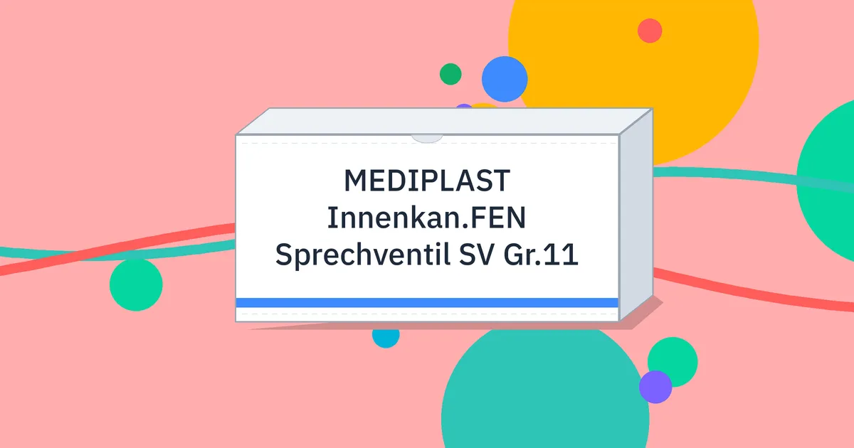 Symbolbild: Packung mit der Aufschrift MEDIPLAST Innenkan.FEN Sprechventil SV Gr.11 (PZN 04528318) – Verfügbarkeit und Bezug in Apotheken in Frankfurt am Main
