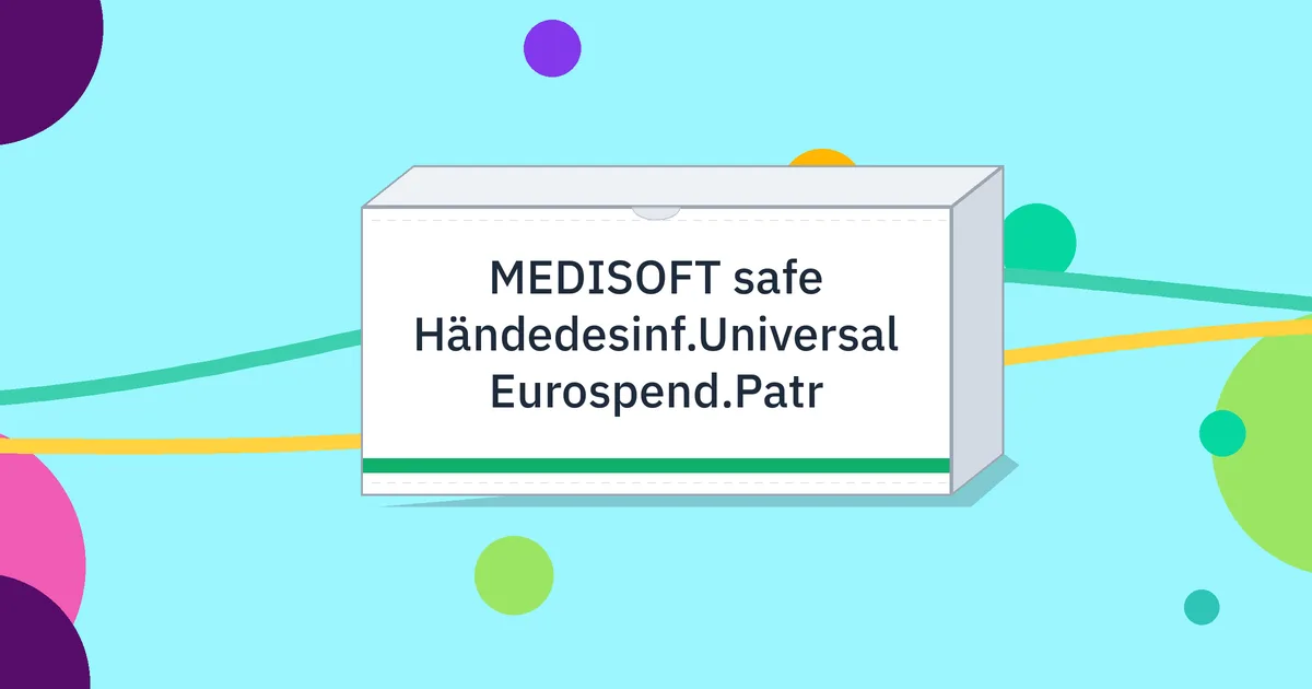 Symbolbild: Packung mit der Aufschrift MEDISOFT safe Händedesinf.Universal Eurospend.Patr (PZN 19911968) – Verfügbarkeit und Bezug in Apotheken in Frankfurt am Main