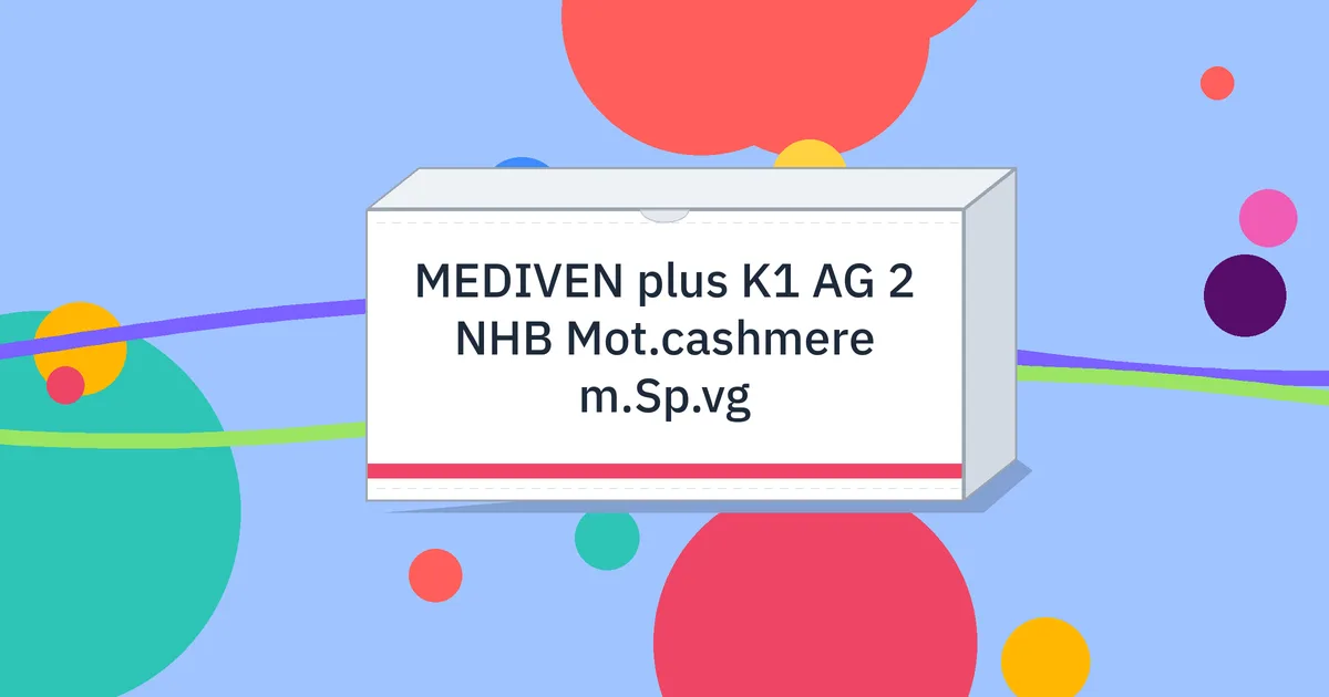Symbolbild: Packung mit der Aufschrift MEDIVEN plus K1 AG 2 NHB Mot.cashmere m.Sp.vg (PZN 15915254) – Verfügbarkeit und Bezug in Apotheken in Frankfurt am Main