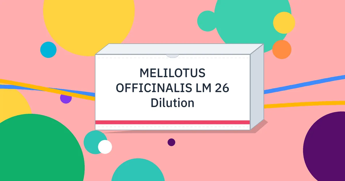 Symbolbild: Packung mit der Aufschrift MELILOTUS OFFICINALIS LM 26 Dilution (PZN 13603036) – Verfügbarkeit und Bezug in Apotheken in Frankfurt am Main