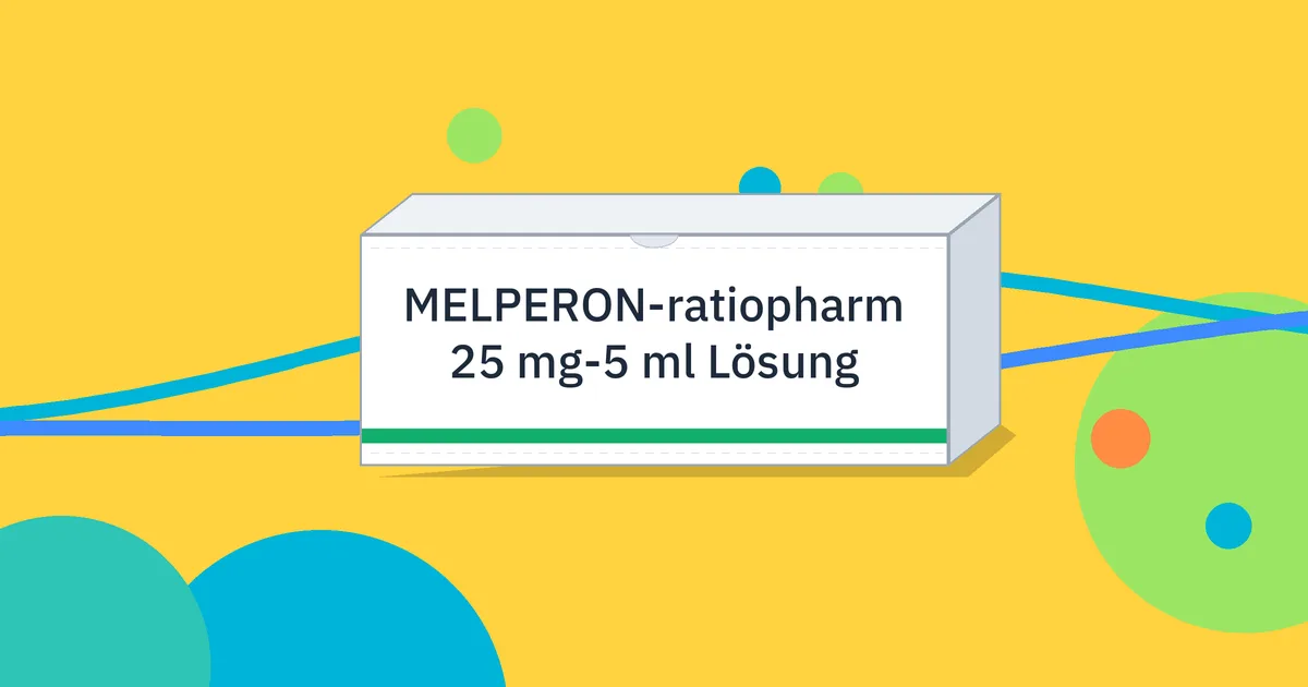 Symbolbild: Packung mit der Aufschrift MELPERON-ratiopharm 25 mg-5 ml Lösung (PZN 00704020) – Verfügbarkeit und Bezug in Apotheken in Frankfurt am Main