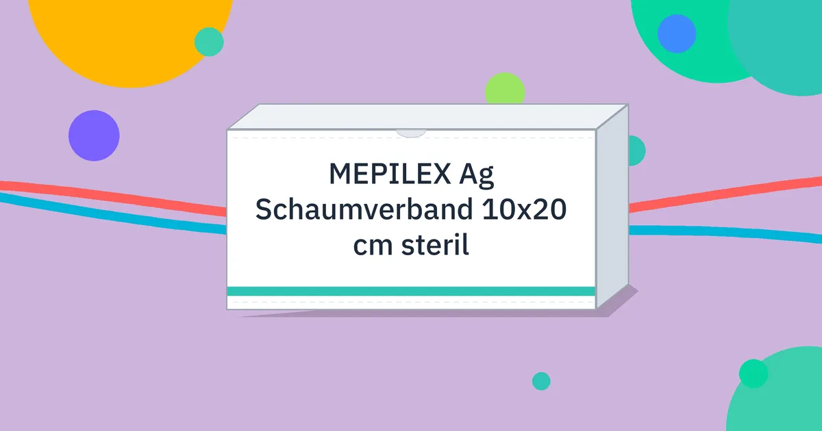 Symbolbild: Packung mit der Aufschrift MEPILEX Ag Schaumverband 10x20 cm steril (PZN 20139415) – Verfügbarkeit und Bezug in Apotheken in Frankfurt am Main