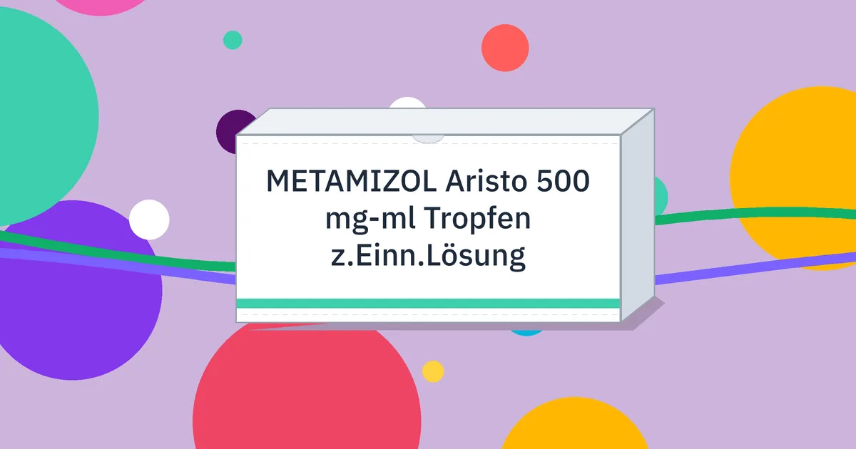 Symbolbild: Packung mit der Aufschrift METAMIZOL Aristo 500 mg-ml Tropfen z.Einn.Lösung (PZN 11285201) – Verfügbarkeit und Bezug in Apotheken in Frankfurt am Main