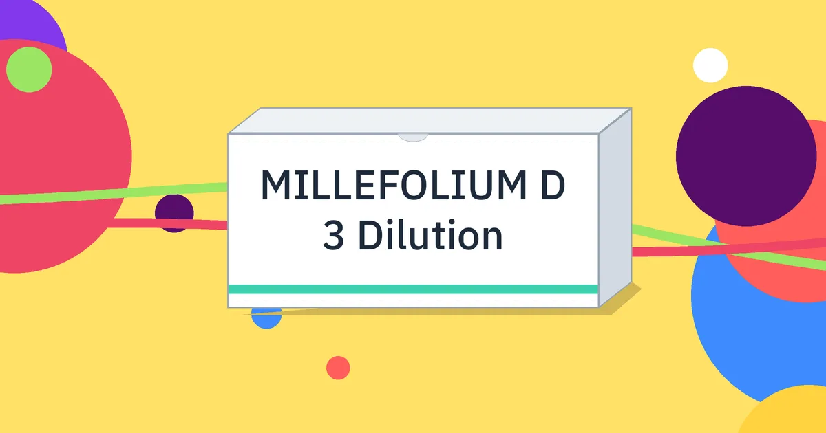 Symbolbild: Packung mit der Aufschrift MILLEFOLIUM D 3 Dilution (PZN 02618201) – Verfügbarkeit und Bezug in Apotheken in Frankfurt am Main