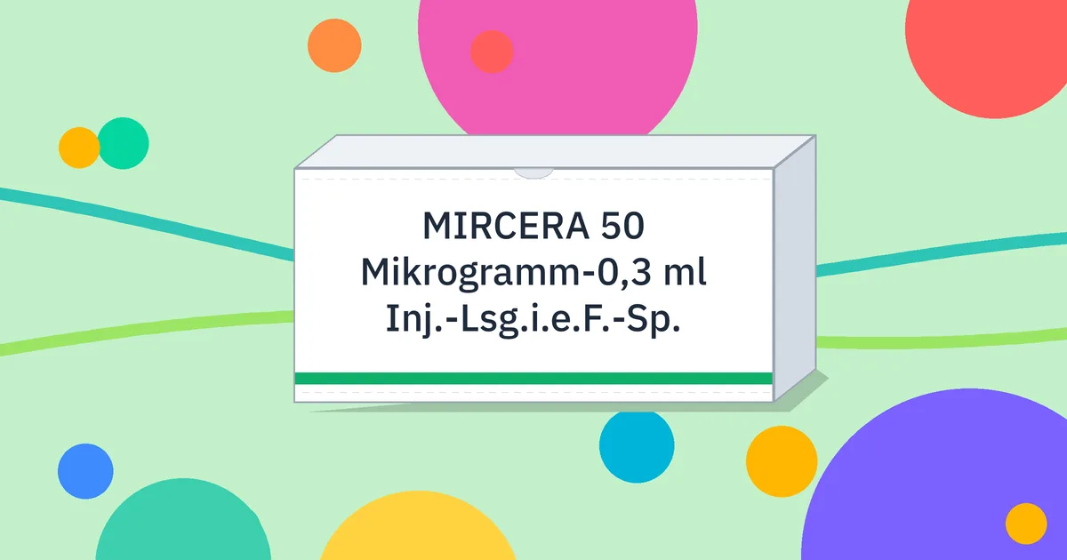 Symbolbild: Packung mit der Aufschrift MIRCERA 50 Mikrogramm-0,3 ml Inj.-Lsg.i.e.F.-Sp. (PZN 04761196) – Verfügbarkeit und Bezug in Apotheken in Frankfurt am Main