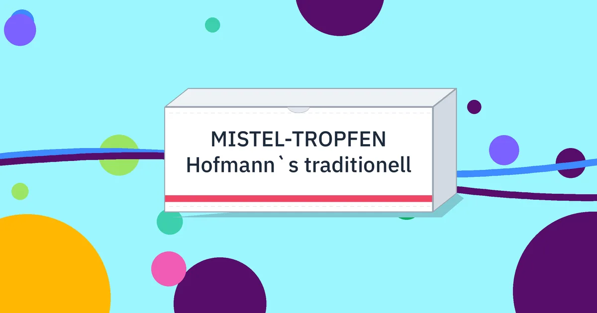 Symbolbild: Packung mit der Aufschrift MISTEL-TROPFEN Hofmann`s traditionell (PZN 09617021) – Verfügbarkeit und Bezug in Apotheken in Frankfurt am Main