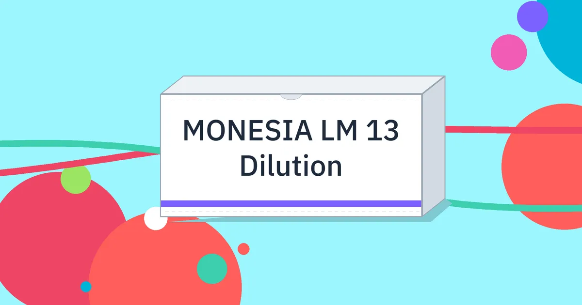 Symbolbild: Packung mit der Aufschrift MONESIA LM 13 Dilution (PZN 13610740) – Verfügbarkeit und Bezug in Apotheken in Frankfurt am Main