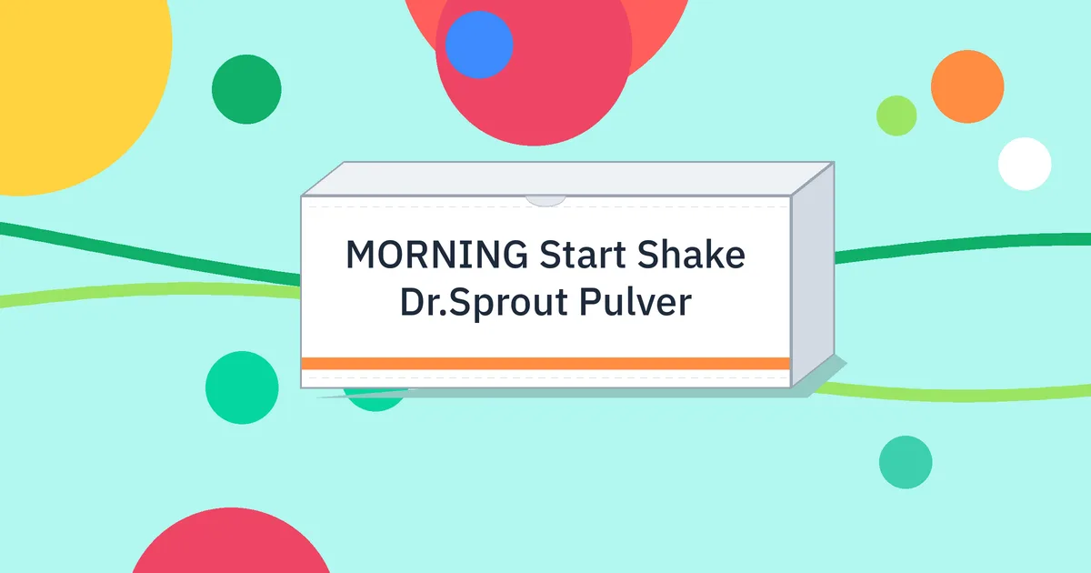 Symbolbild: Packung mit der Aufschrift MORNING Start Shake Dr.Sprout Pulver (PZN 15633685) – Verfügbarkeit und Bezug in Apotheken in Frankfurt am Main