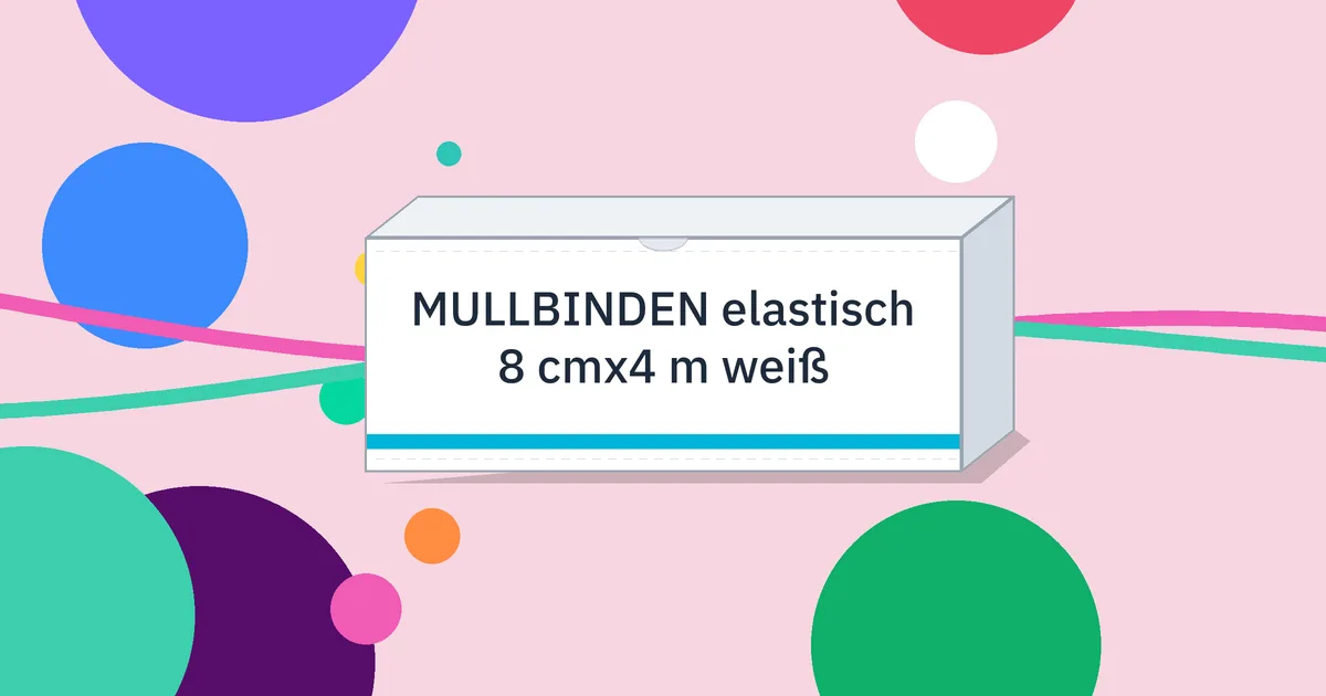 Symbolbild: Packung mit der Aufschrift MULLBINDEN elastisch 8 cmx4 m weiß (PZN 10404483) – Verfügbarkeit und Bezug in Apotheken in Frankfurt am Main